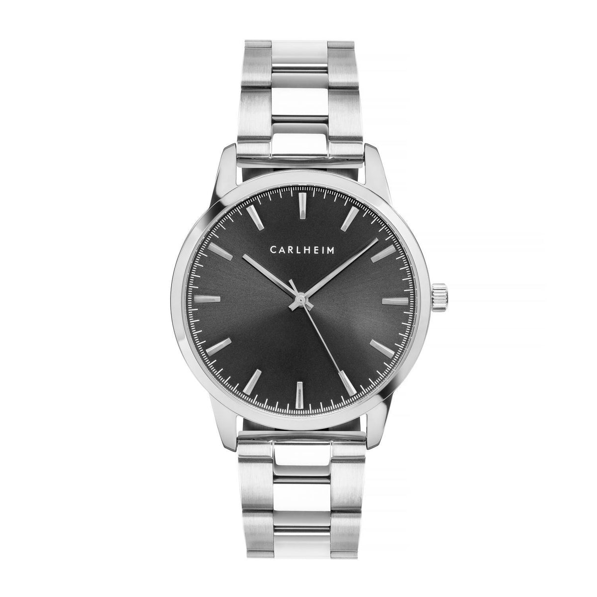 Men's watches - Carl 40 Link Silver (Black) Stainless steel - Carlheim
